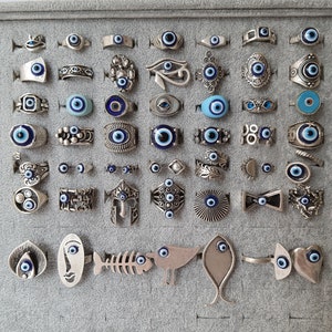 Evil Eye Rings Blue Evil Eye Jewelry Protection Rings Dainty Ring ...