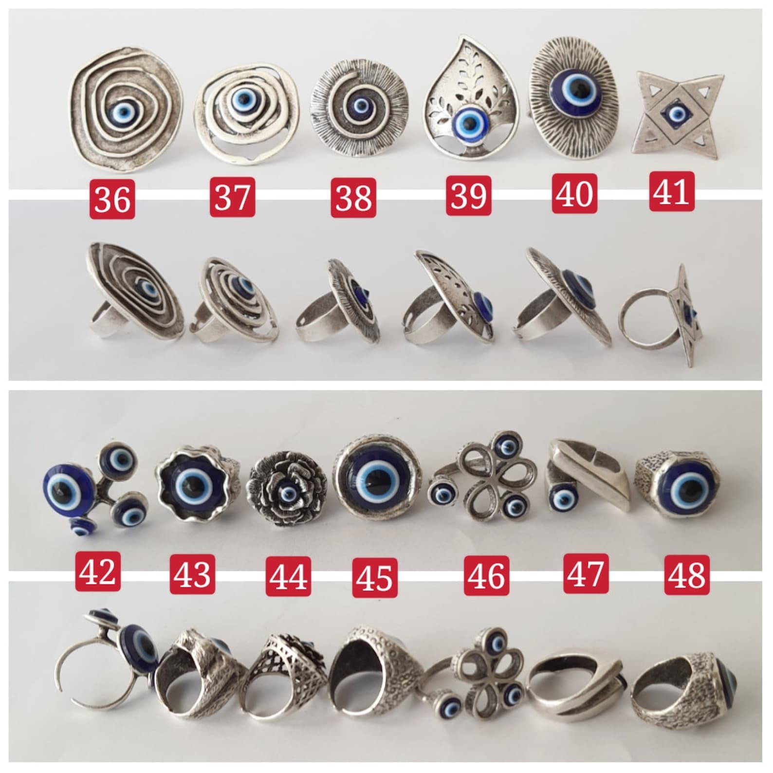 Blue Evil Eye Ring Evil Eye Jewelry Protection Rings - Etsy