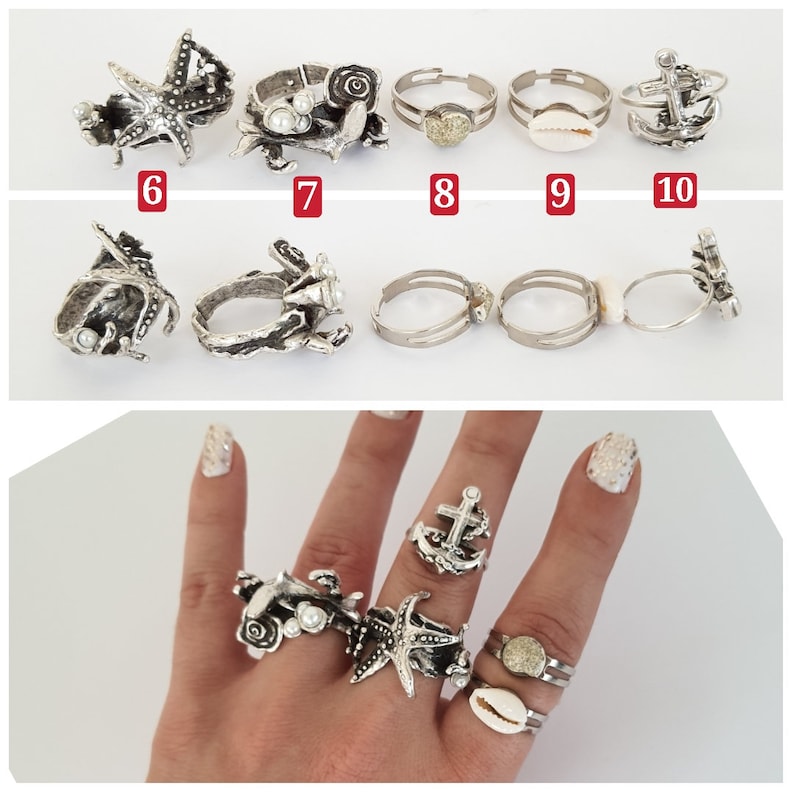 Shell Rings Stackings Rings Cowrie Shell Rings Boho Rings Boho | Etsy