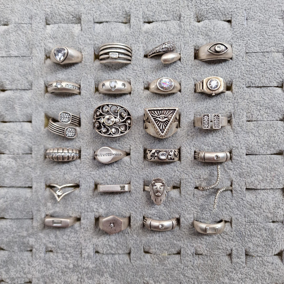 Stacking Antique Silver Ring Zircon Ring Boho Ring Satckable Ring Gift ...