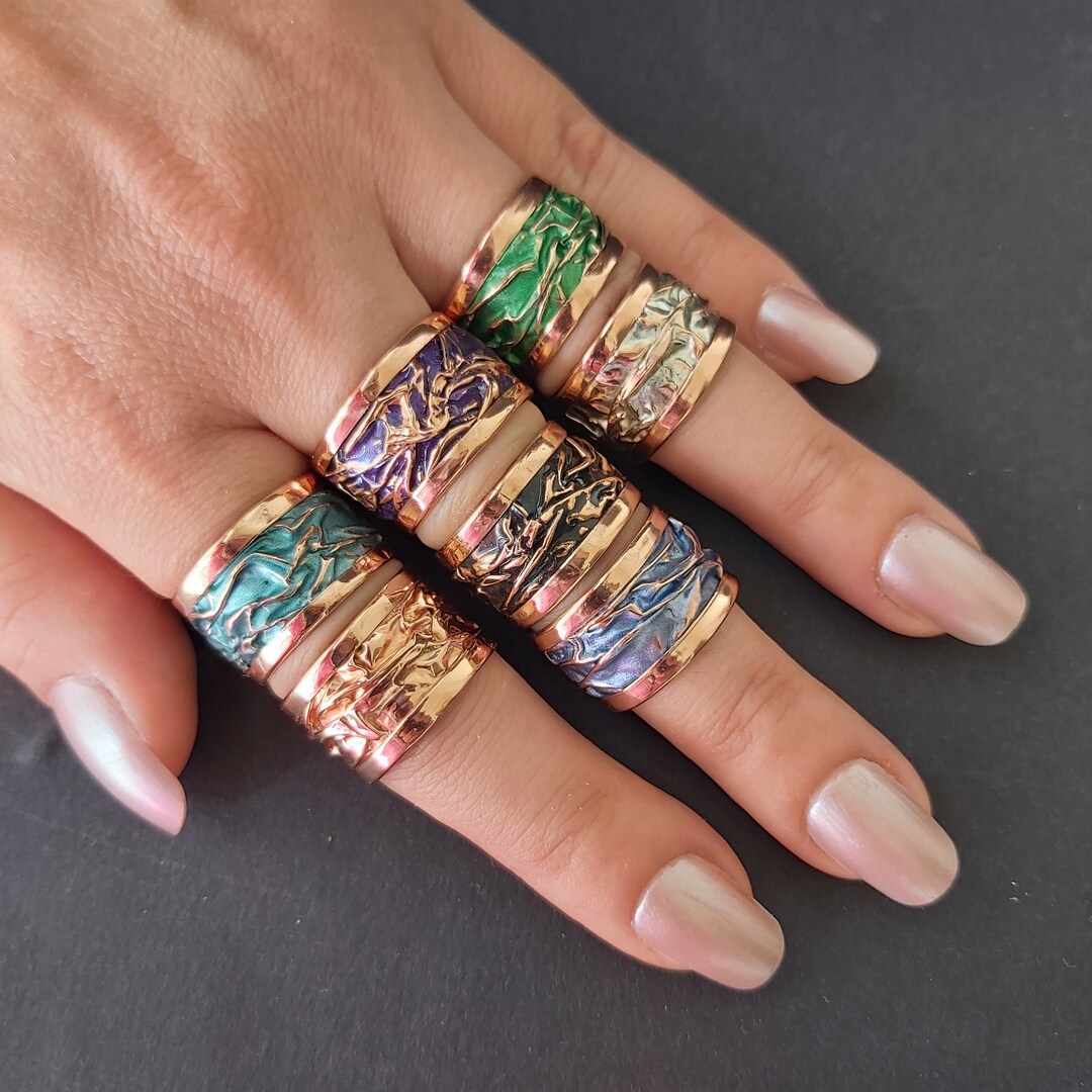 Wide Band Ring, Cuff Ring, Thumb Ring, Stackable Ring, Colored Ring ...