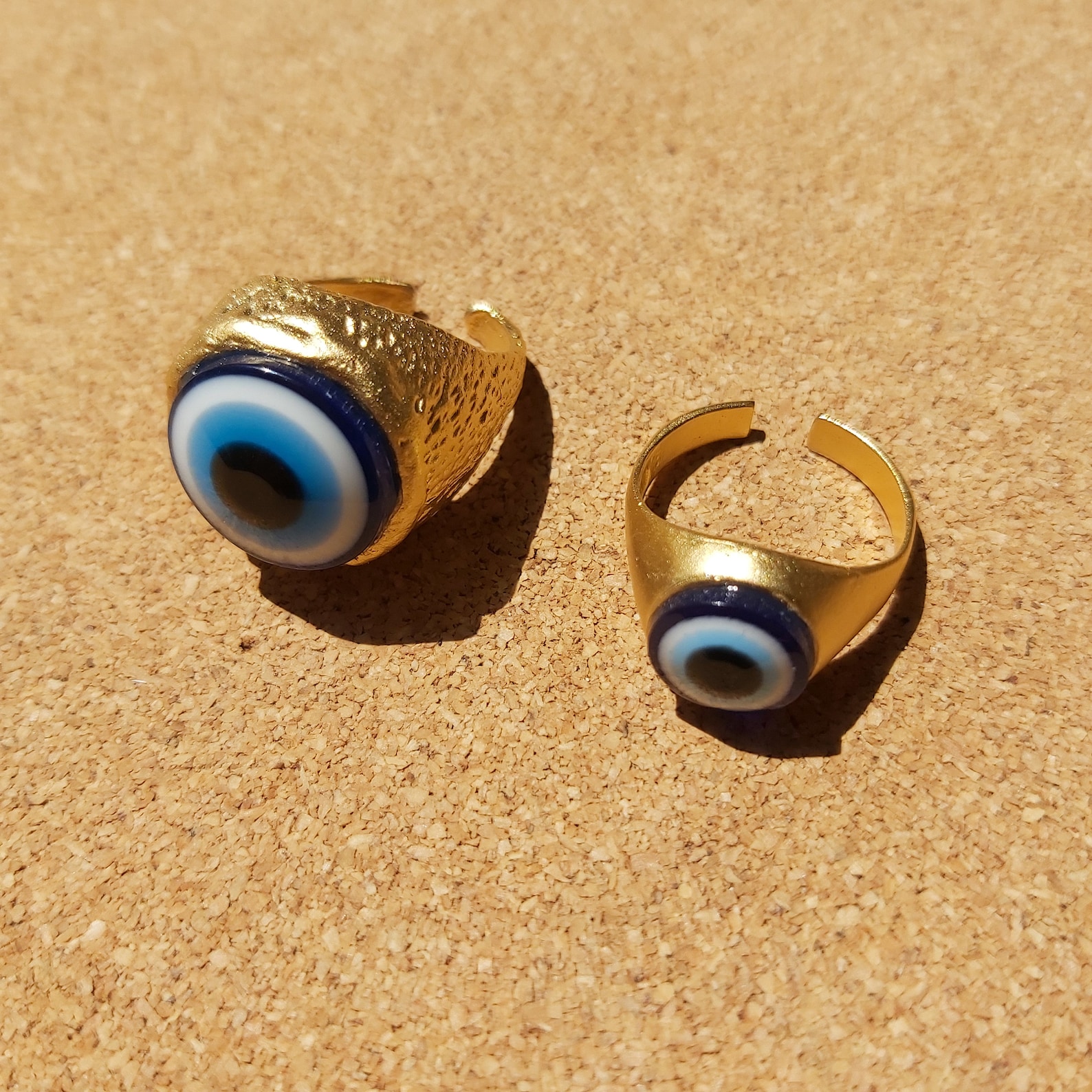Gold evil eye ring Evil eye jewelry Gold ring Blue evil | Etsy