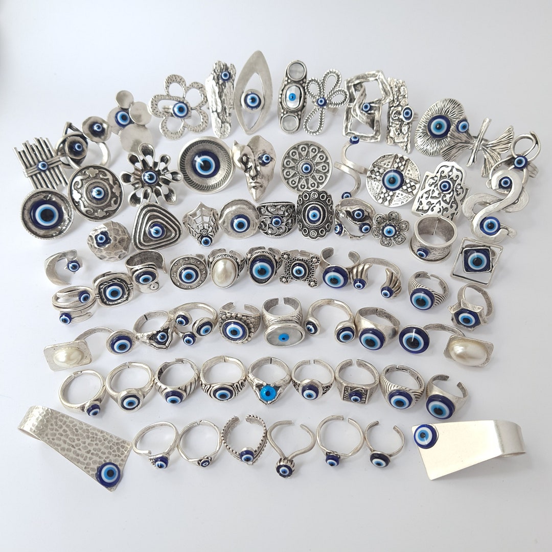 Evil Eye Rings Evil Eye Jewelry Protection Rings Dainty Ring Adjustable ...