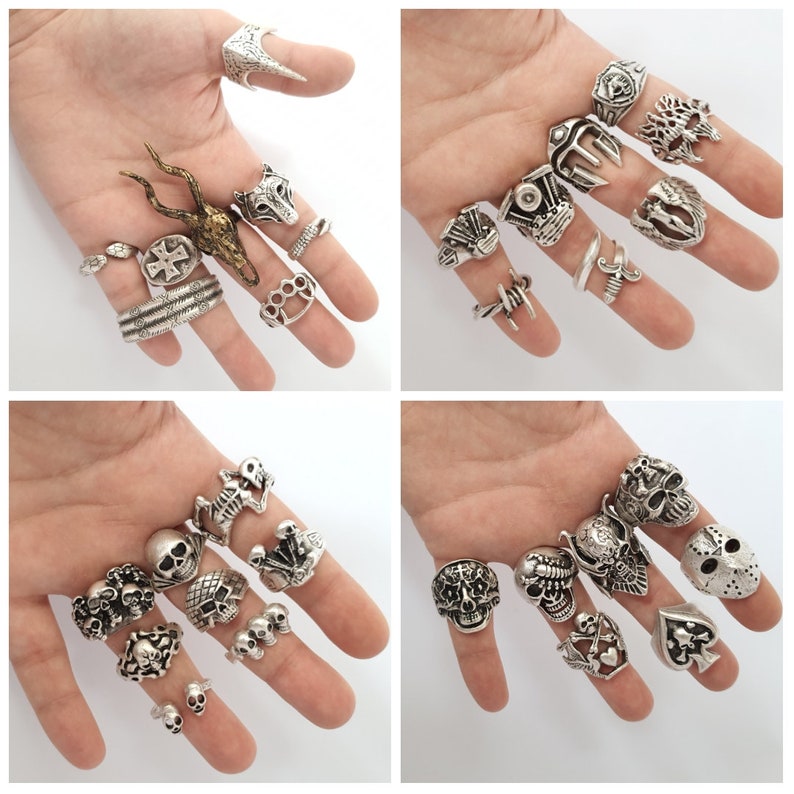 Mens Gothic Jewelry Viking Style Ring Modern Mask Ring - Etsy