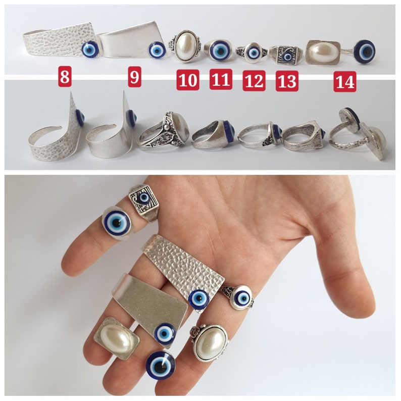 Evil Eye Rings Evil Eye Jewelry Protection Rings Dainty Ring | Etsy