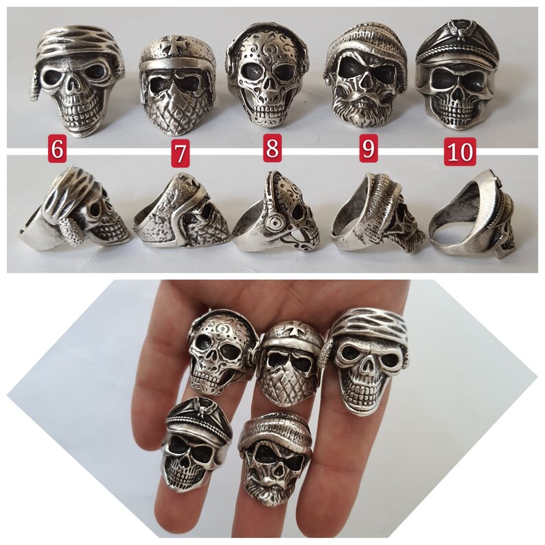 Memento Mori Skull Goth Punk Rings Jewelry Satanic Demon Rings | Etsy