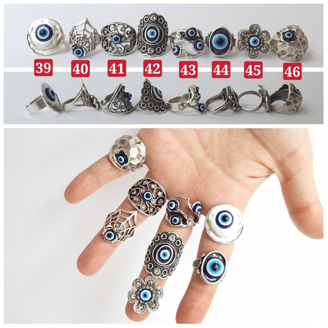 Evil eye rings Evil eye jewelry Protection rings Dainty ring | Etsy