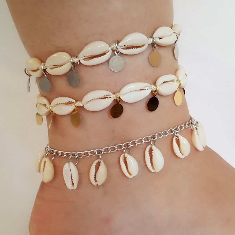 Sea Shell Anklet Cowrie Anklet Coin Anklet Beach Jewelry - Etsy
