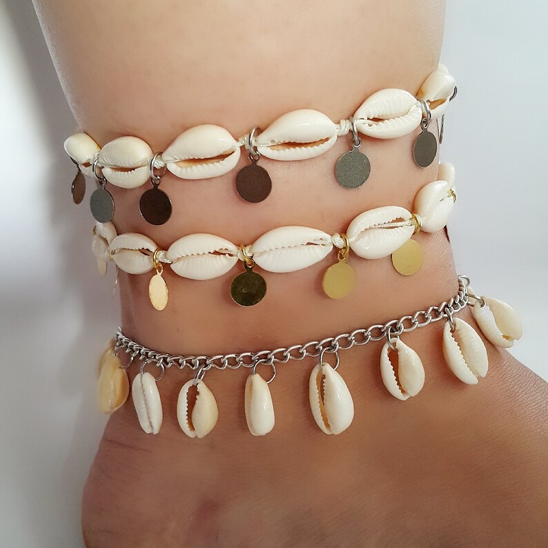 Sea Shell Anklet Cowrie Anklet Coin Anklet Beach Jewelry - Etsy