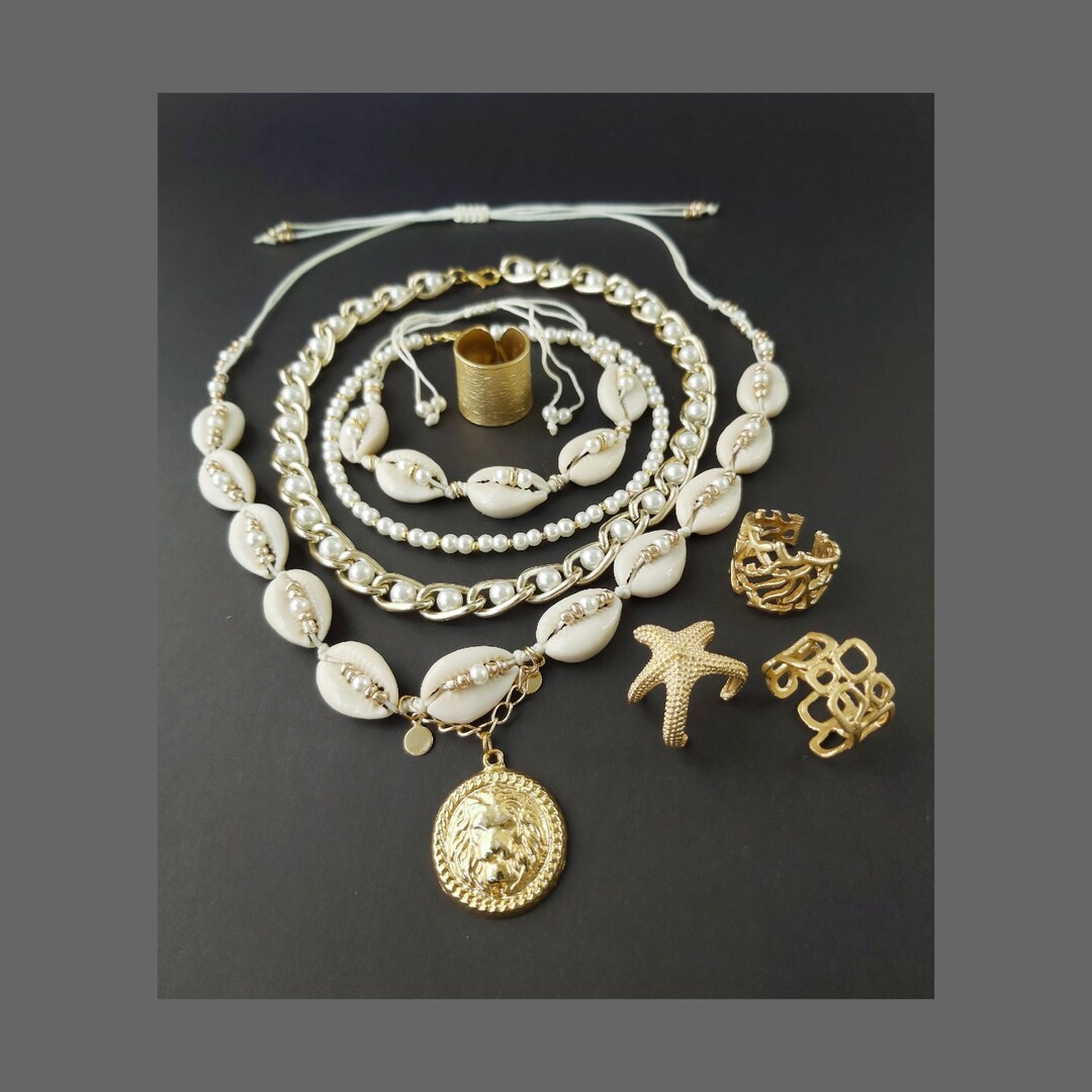 Collar de conchas de perlas, joyas de conchas de perlas, gargantilla ...