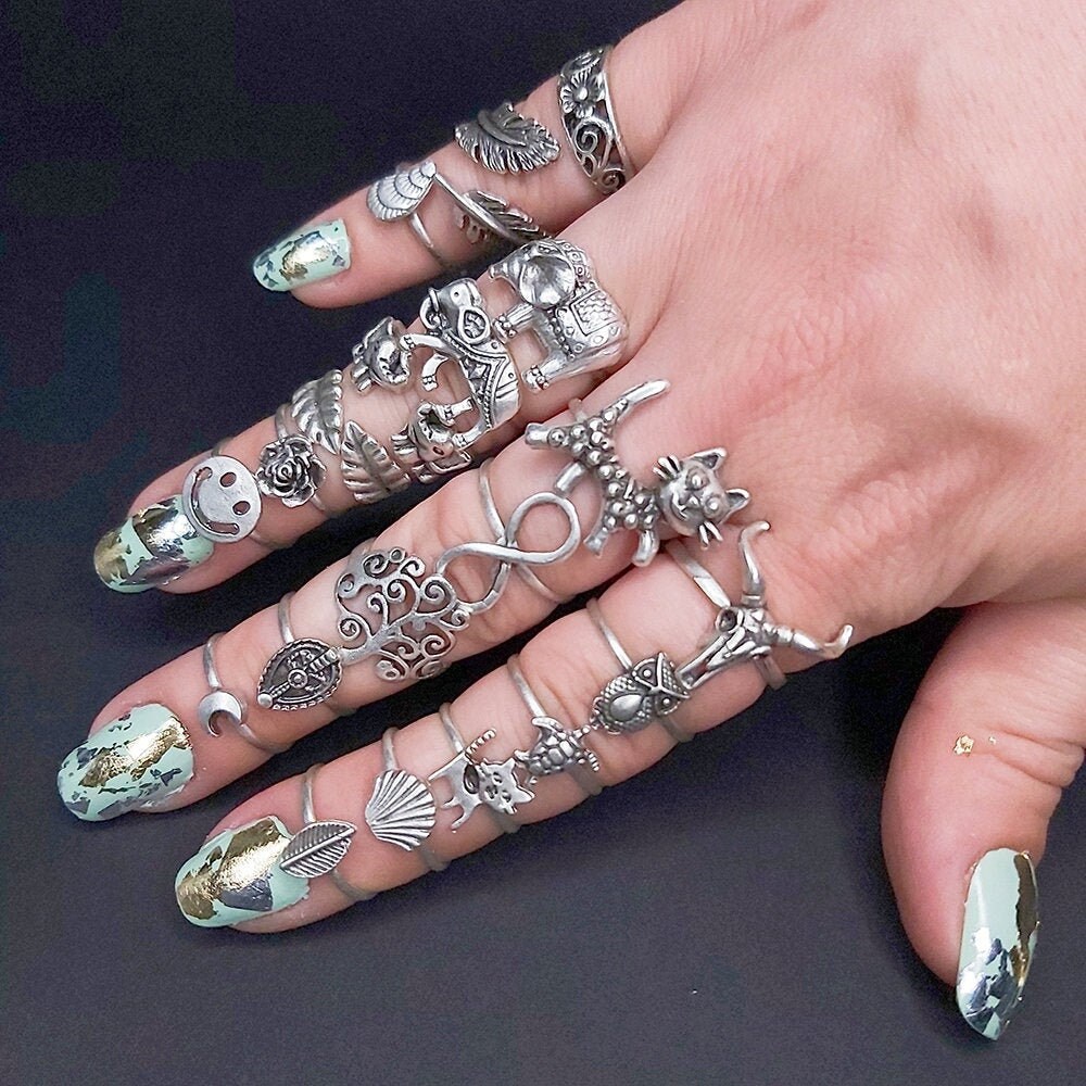 Silver Stacking Ring Animal Ring Bohemian Ring Midi Ring | Etsy