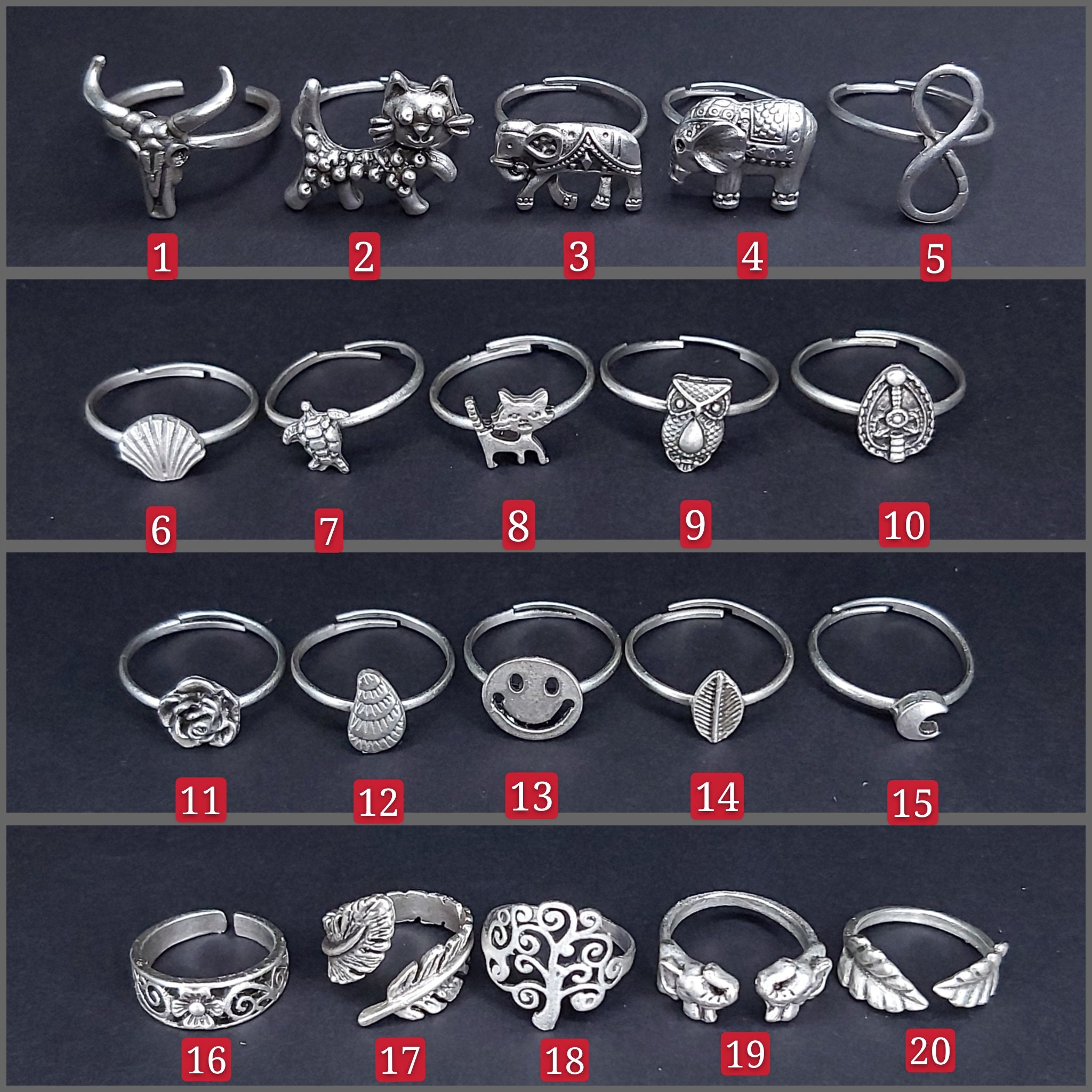 Silver Stacking Ring Animal Ring Bohemian Ring Midi Ring | Etsy