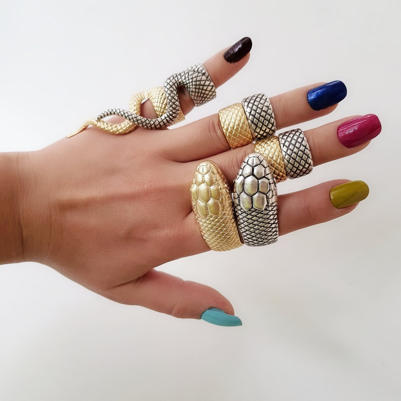 Serpent Punk Tribal Snake Rings Animal Rings Snake Silver - Etsy