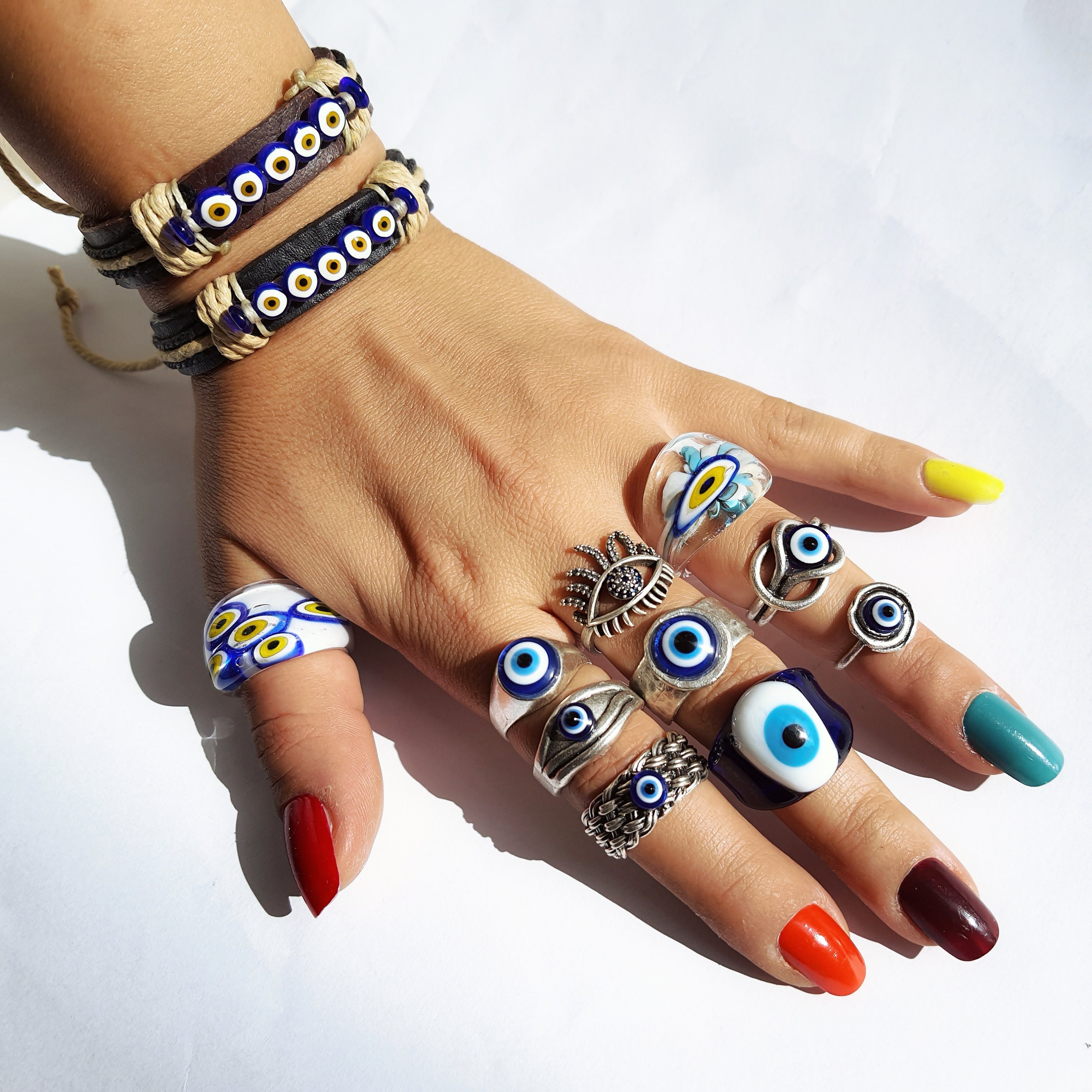 Evil Eye Ring Statement Rings Simple eye Ring Evil Eye | Etsy