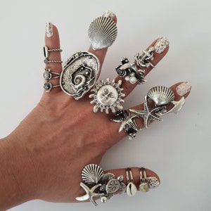 Shell Rings Stackings Rings Cowrie Shell Rings Boho Rings Boho | Etsy