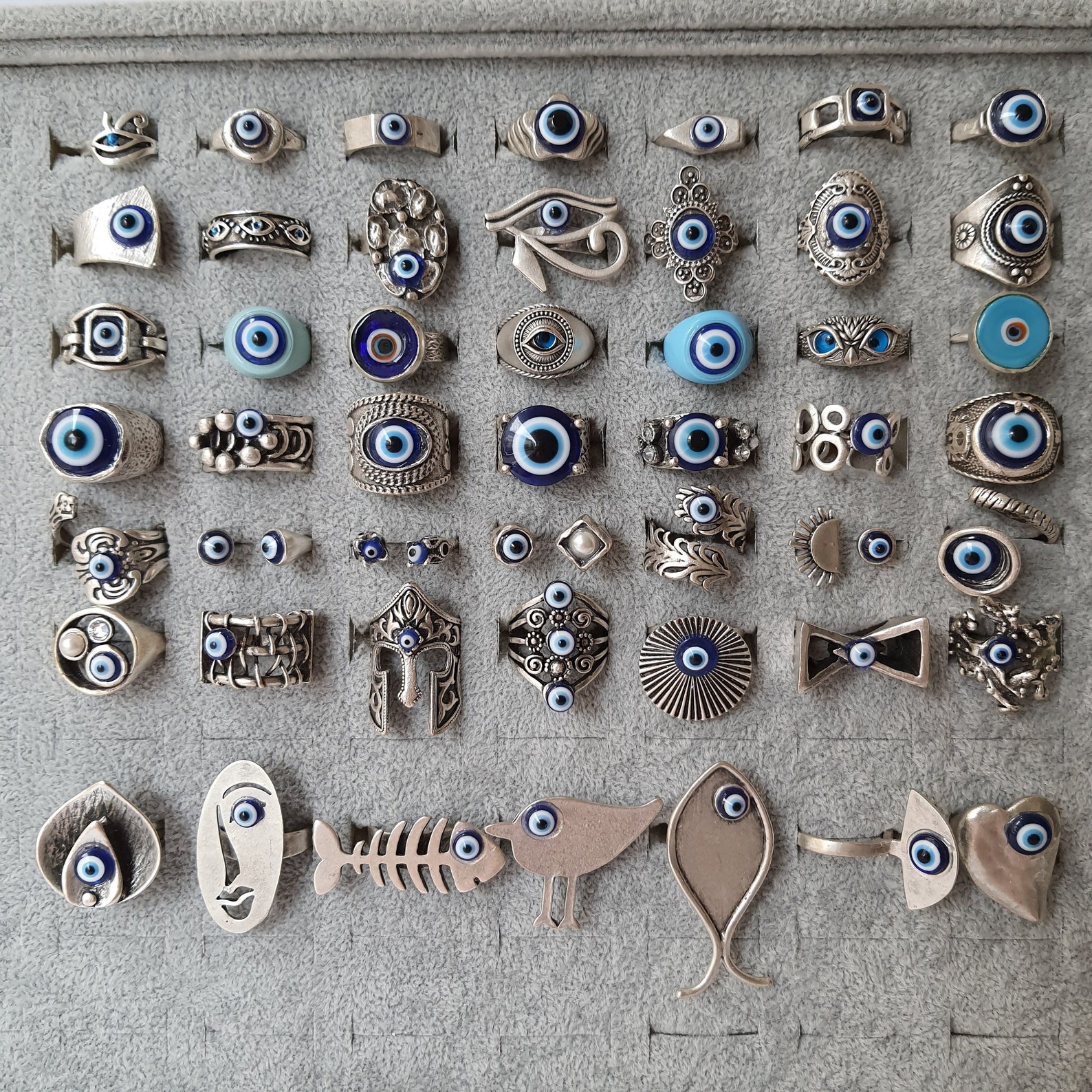 Evil Eye Rings Blue Evil Eye Jewelry Protection Rings Dainty - Etsy