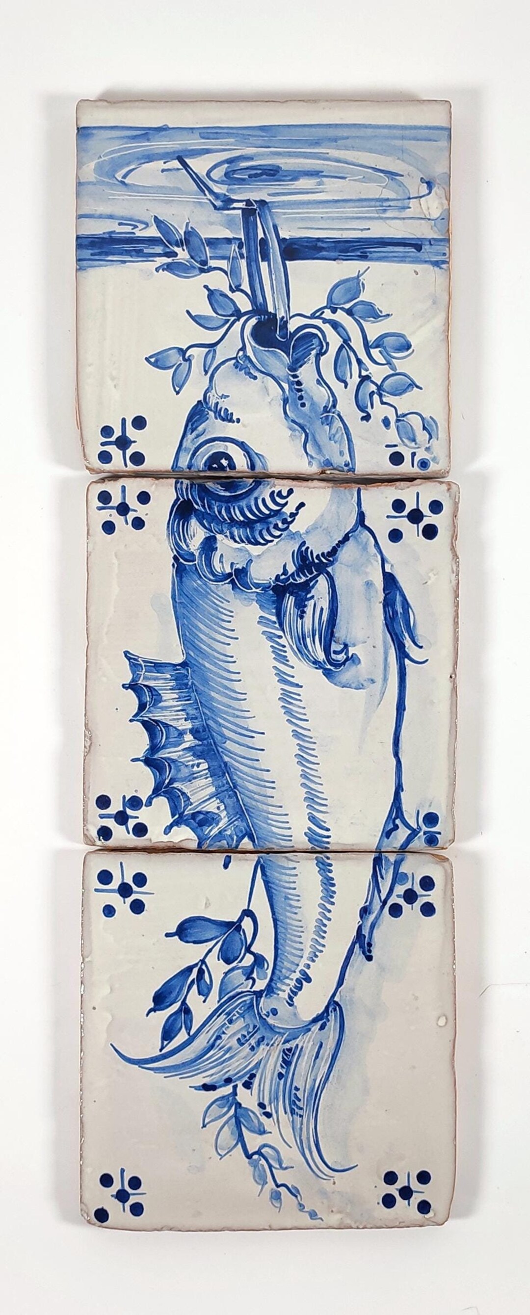 Fish Ocean Tile Portuguese Azulejo XVIII Century Replica Handpainted ...