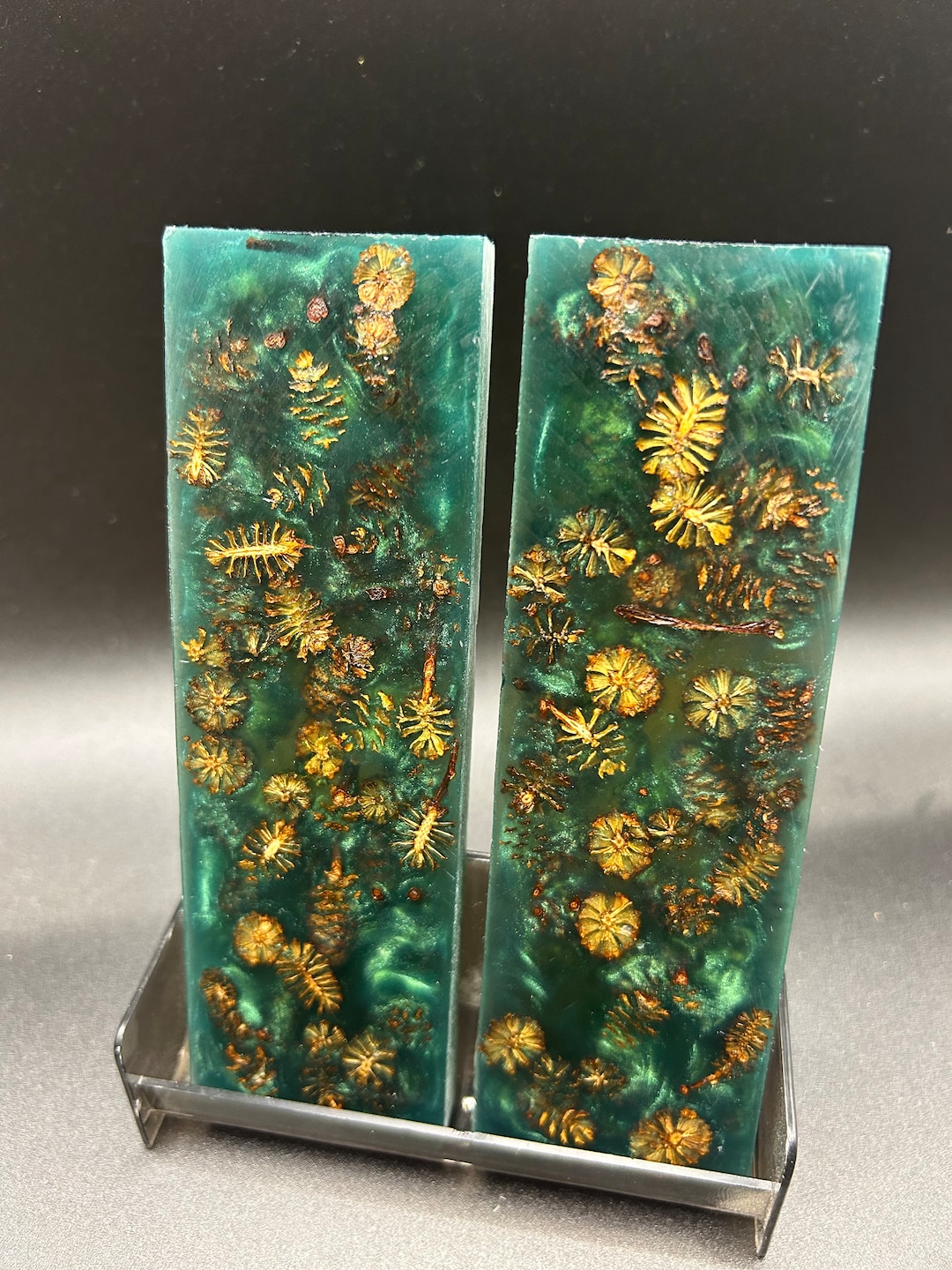 Stabilized Alder Cone Knife Scales. Dark Green - Etsy