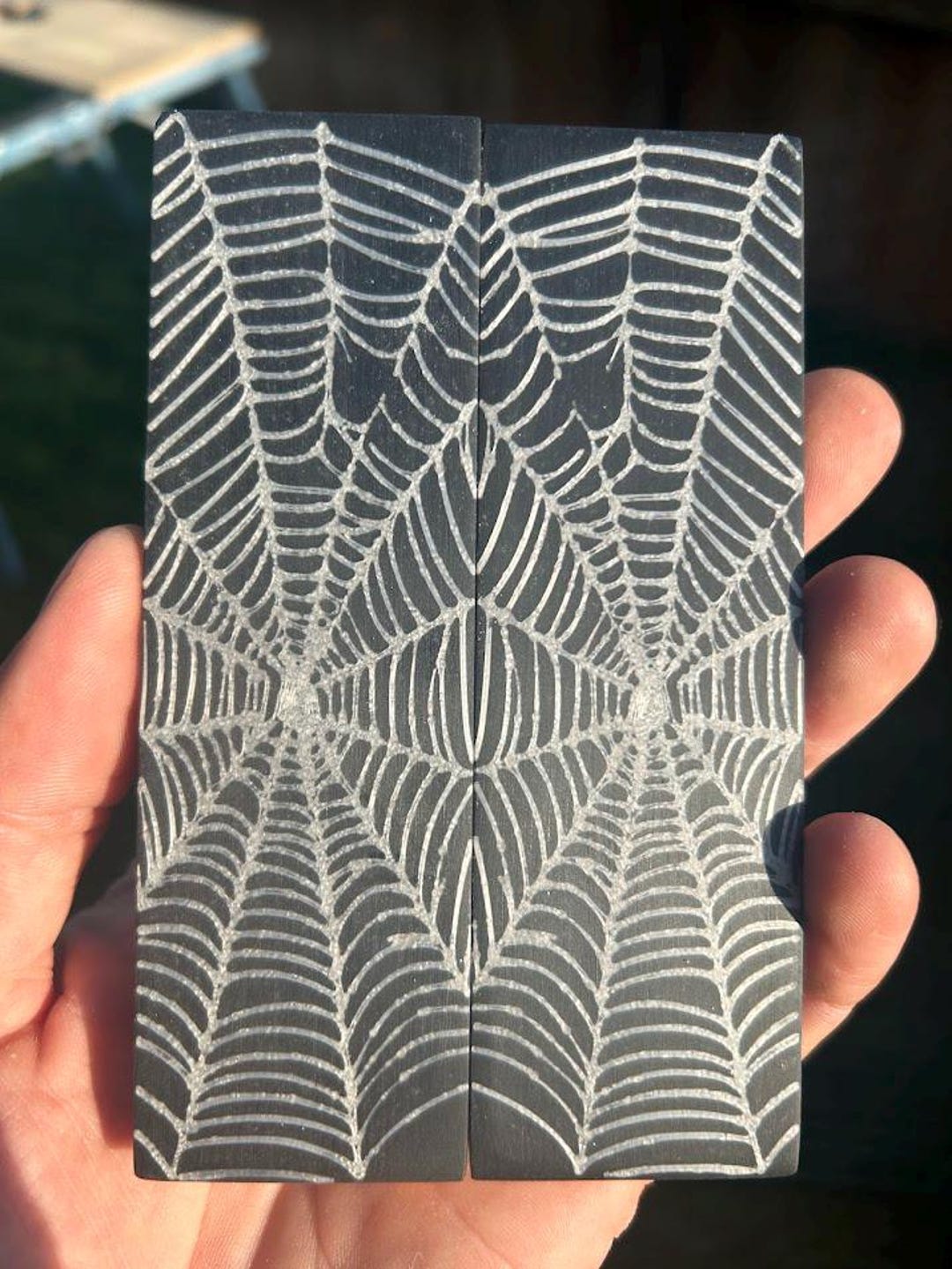 Knife Scale Set. Silver 3D Print With Metallic Black Resin Fill. - Etsy