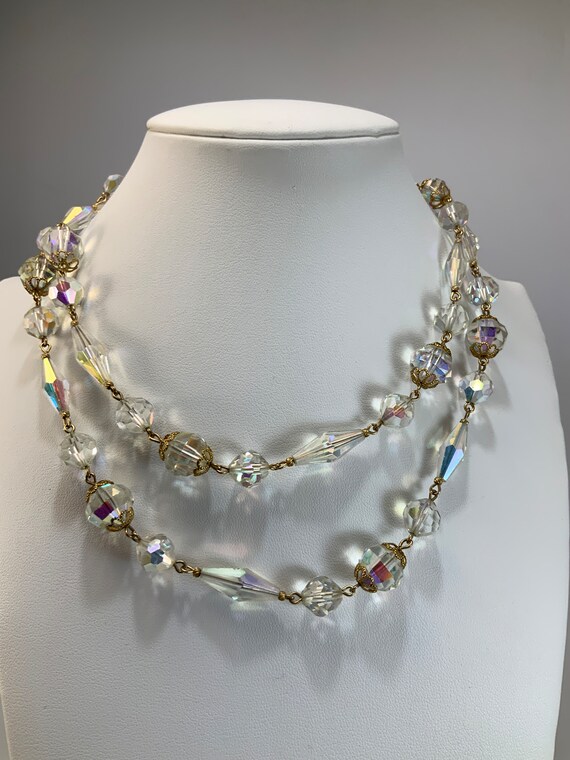 Vintage STUNNING Austrian Crystal 2 tier necklace -be… - Gem
