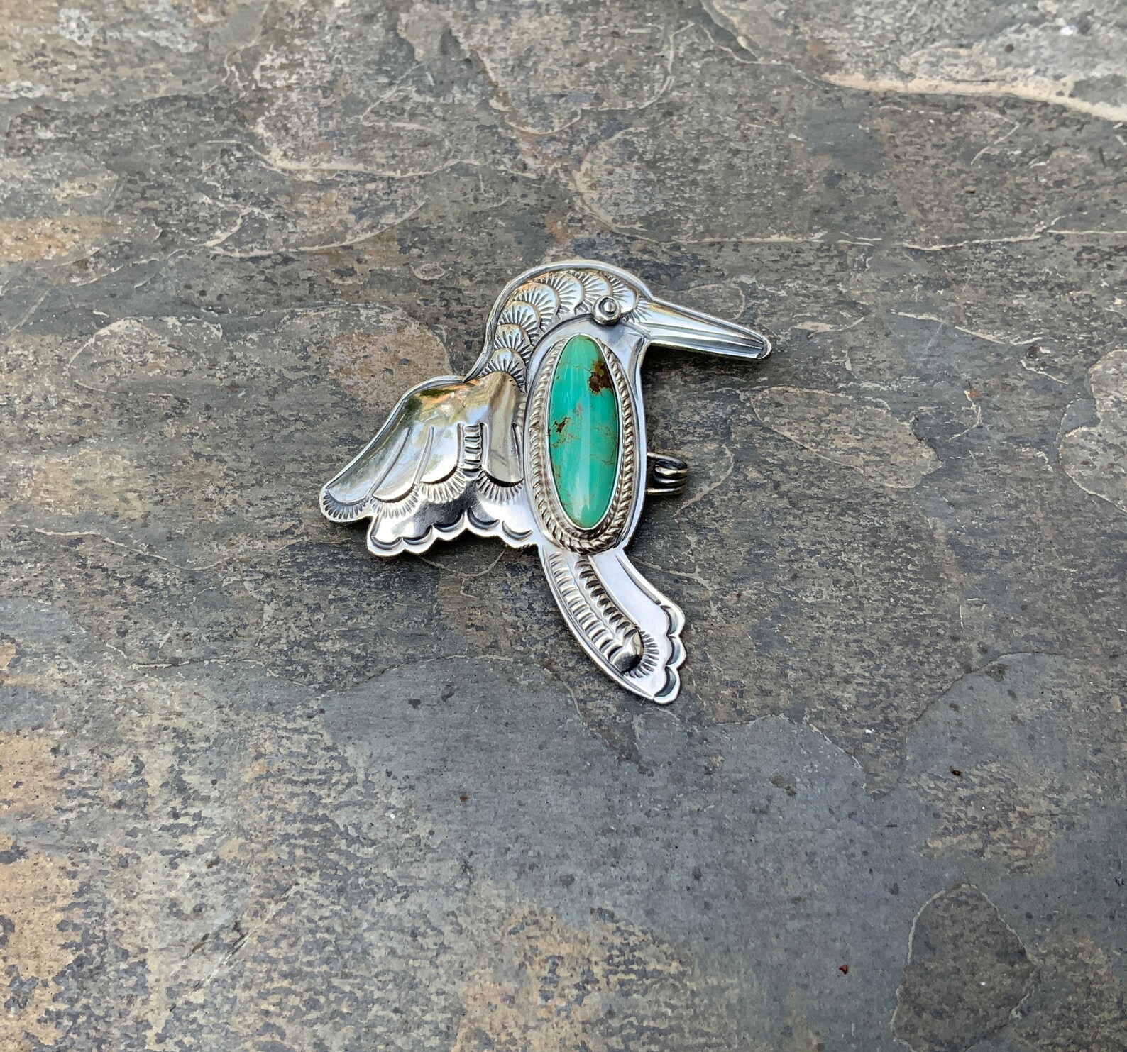 Old NAVAJO Sterling Silver 925 Brooch Mid Century-stamped- Beautiful ...