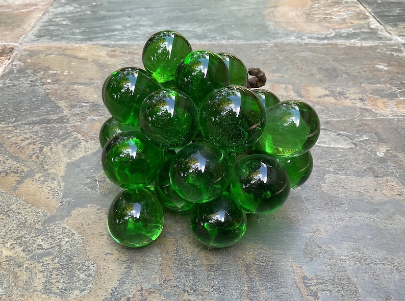 Antique LUCITE Large Emerald Green Glass Grape Cluster *rare Find ...
