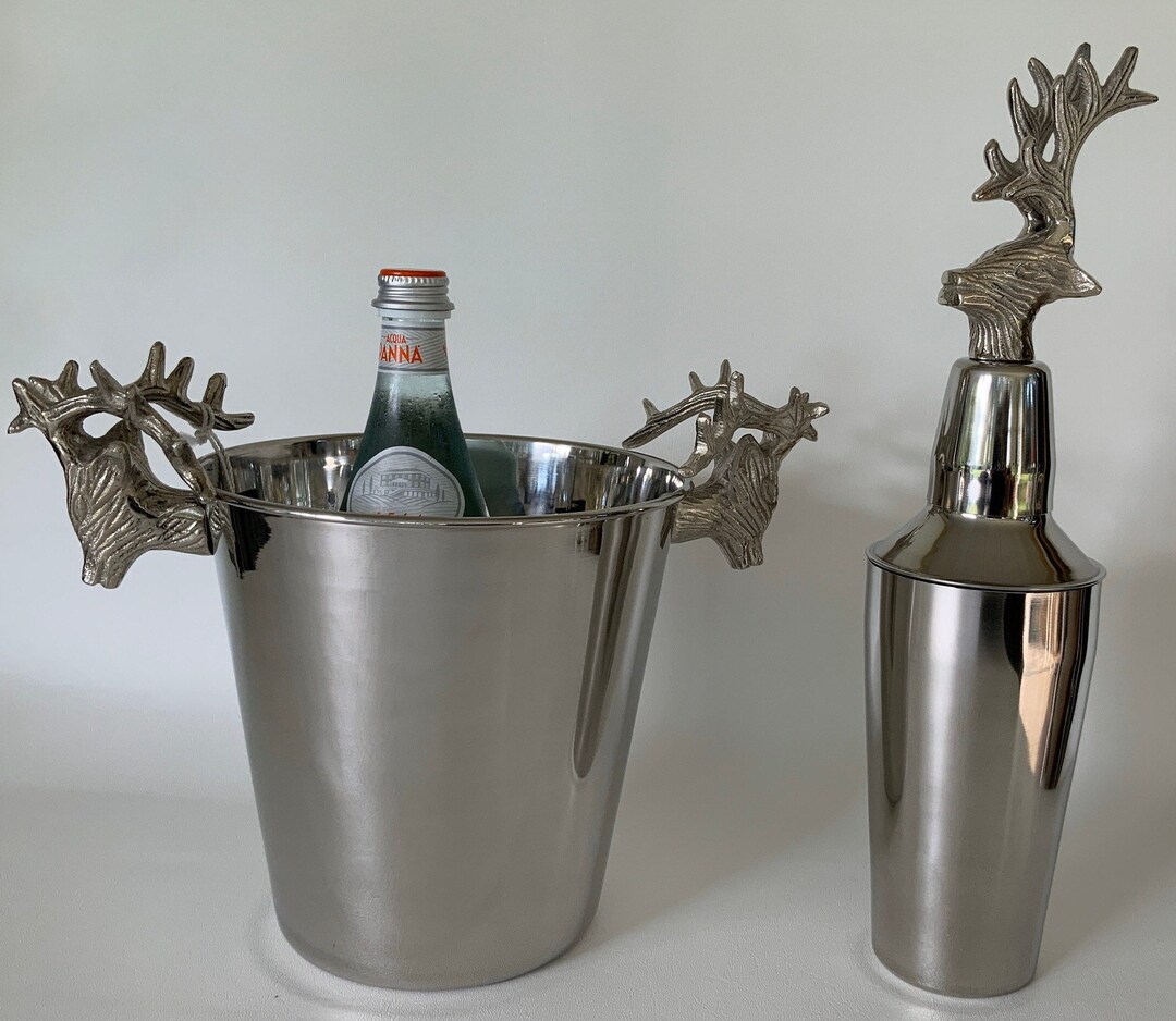 New Set TOMMY BAHAMA stainless Steel DEER Ice Bucket & Mixer - Etsy