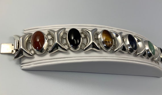 Gorgeous & HEAVY 72 grams -multy color stones TAXCO 9… - Gem
