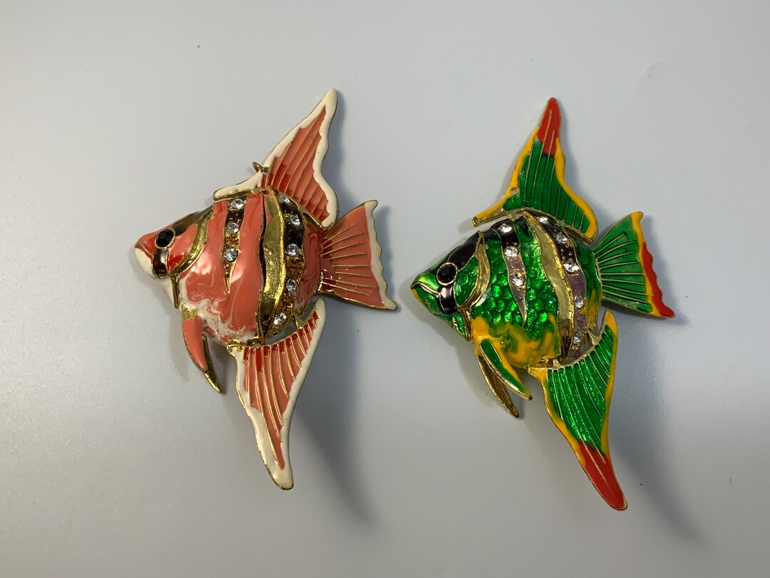 Cloisonné Sea Gems Tropical Fish Ornaments- Enameled and Accented in ...