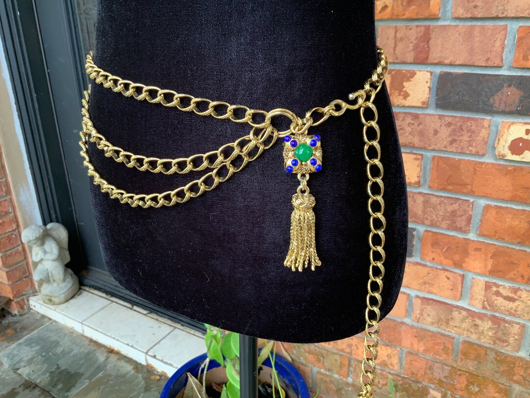 Stunning Belt-gold Color Solid-quite Heavy With BEAUTIFUL Tassels ...