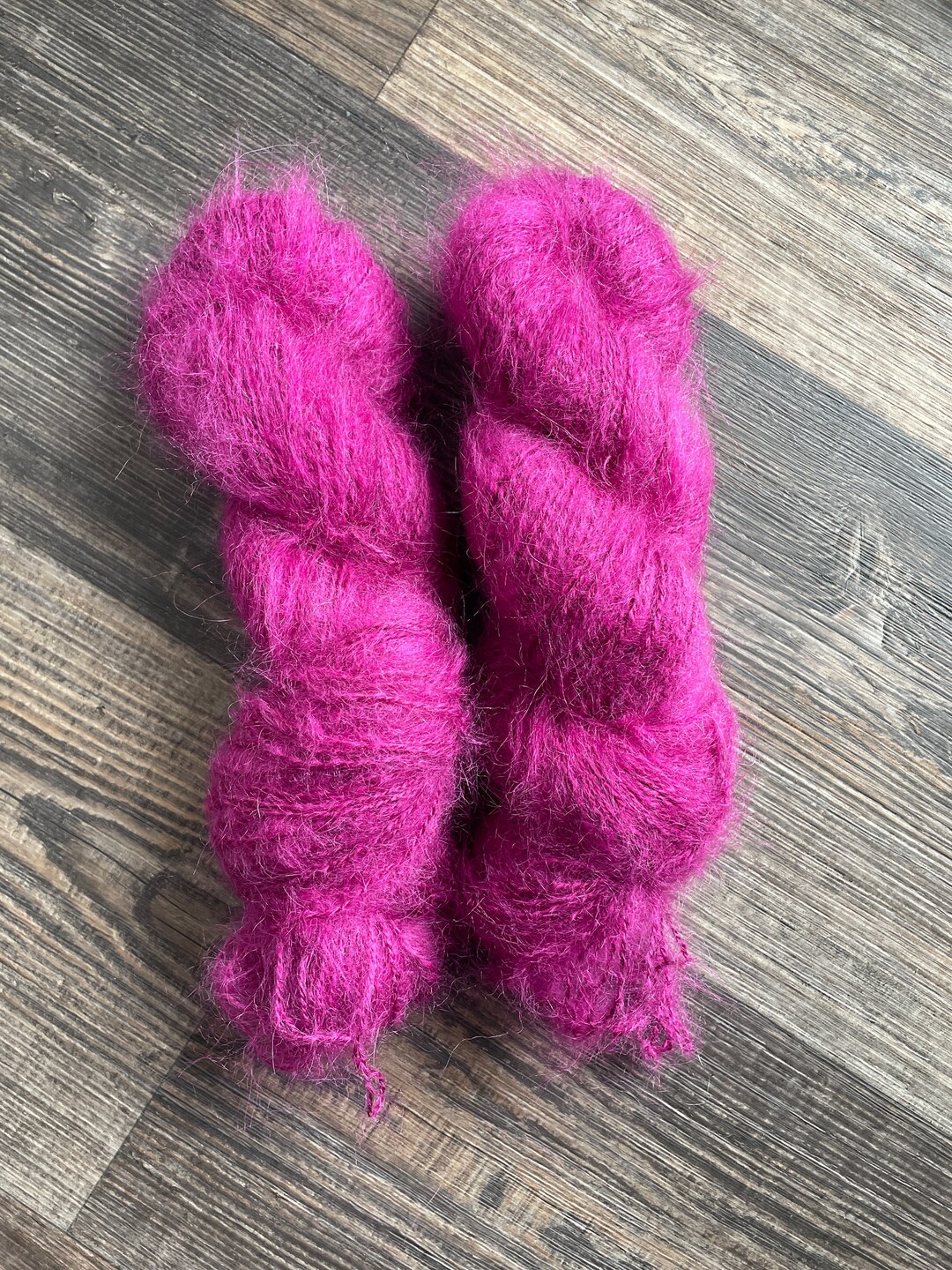 Mohair Worsted Blend big Floof Yarn Magenta - Etsy