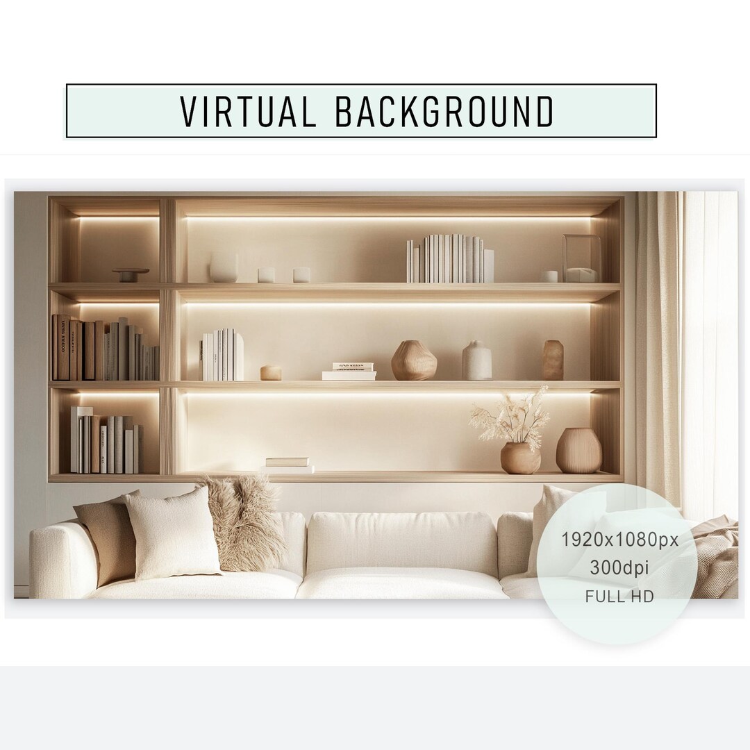 Stylish Home Virtual Zoom Background Warm Beige Cozy Interior Google ...