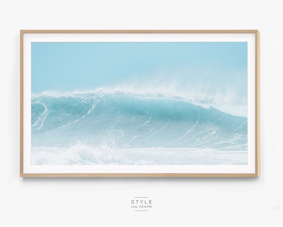Samsung Tv Frame Ocean Blue Wave Instant Download Pastel | Etsy