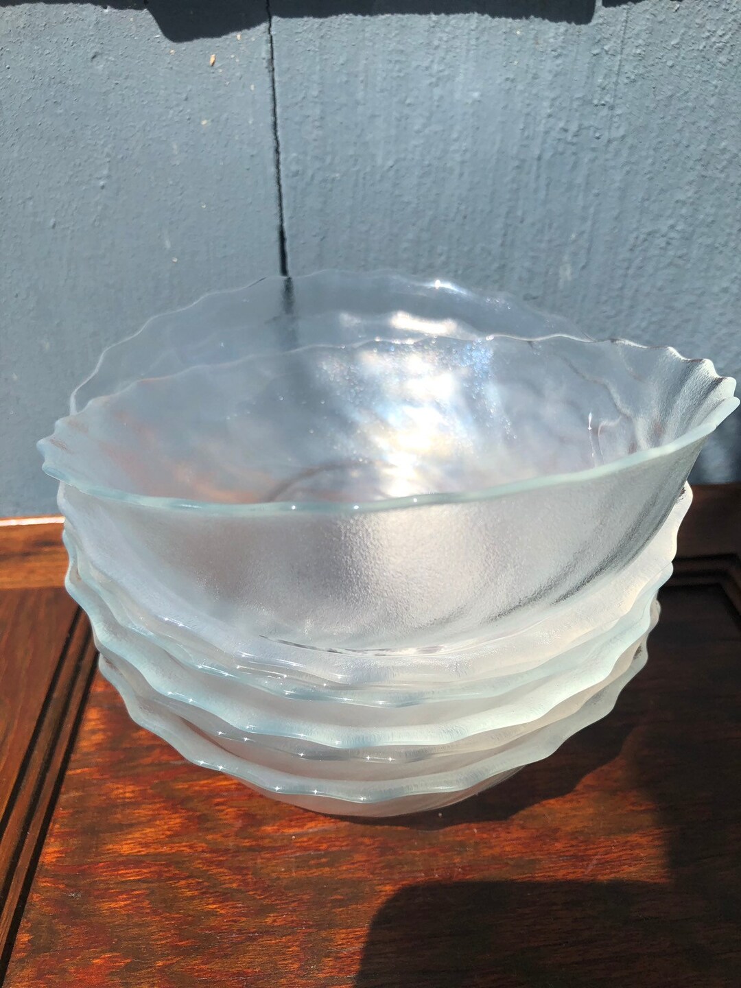 S/7 Arcoroc France Bowl - Clearbrook Pattern- Ruffled Edge Bowl - Etsy