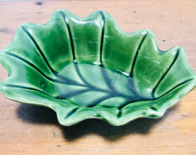 French Pottery Appolia Holly Leaf Bowl -made in France - Christmas ...