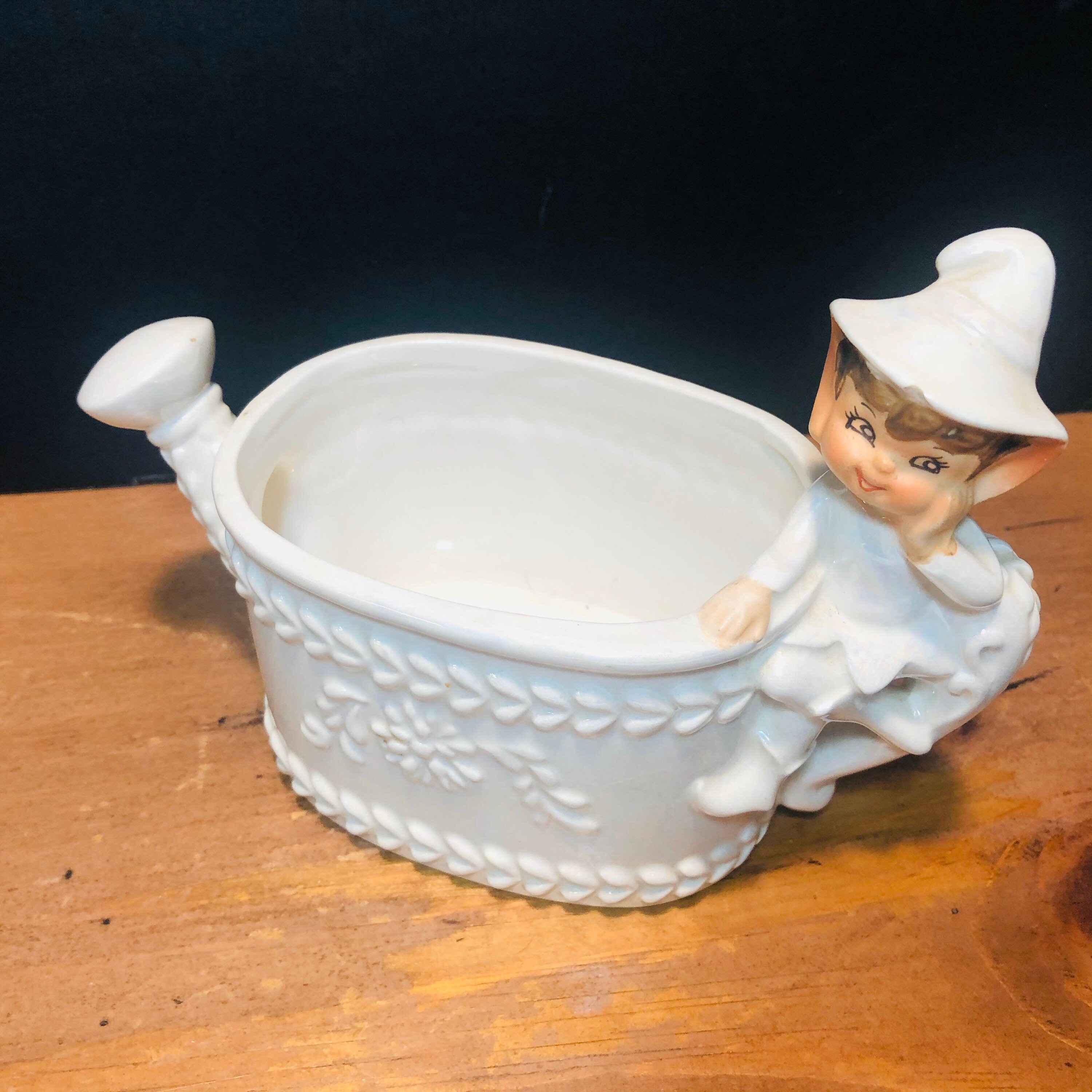 Vintage Lefton White Pixie Planter Lefton 1115 Opalescent - Etsy