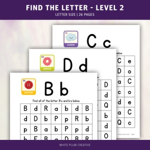 Identify Letters - Level 2 | Printable Letter Search - Etsy