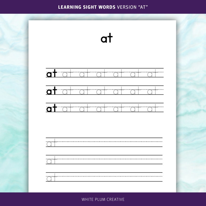 Printable Sight Word Tracing Sheets for Preschool and Kindergarten - Etsy