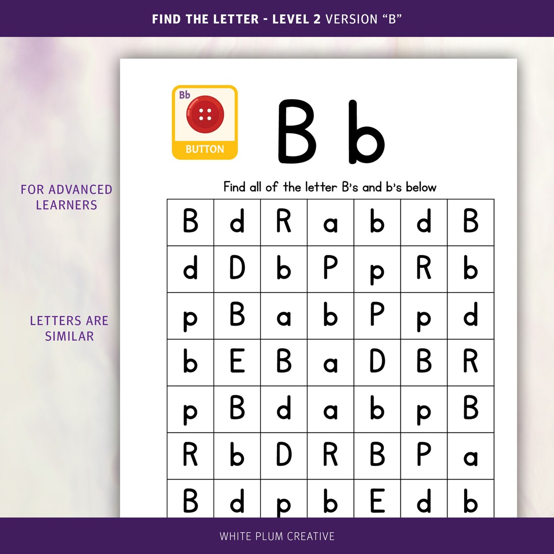 Identify Letters - Level 2 | Printable Letter Search - Etsy