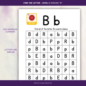 Identify Letters - Level 2 | Printable Letter Search - Etsy
