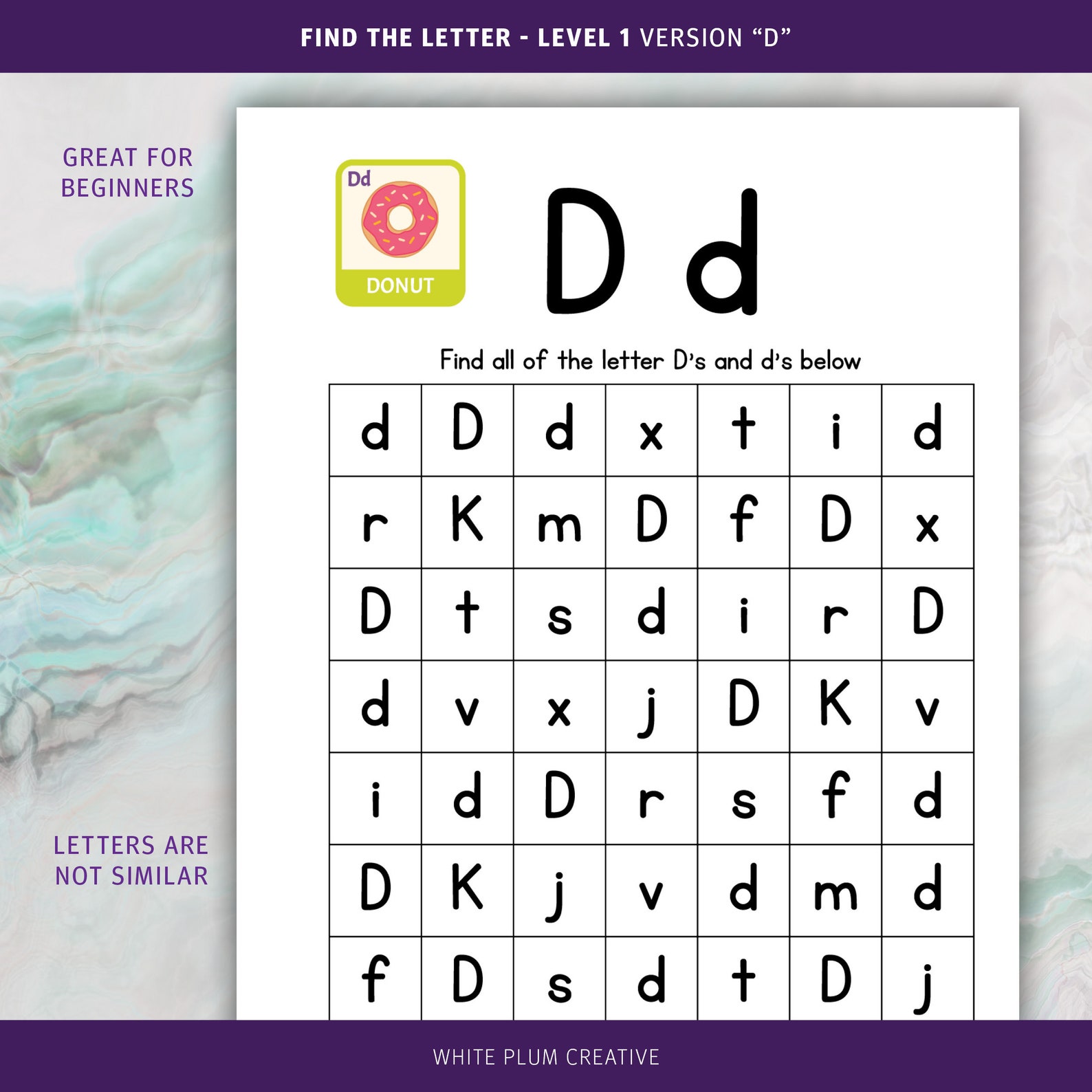Identify Letters - Level 1 | Printable Letter Search - Etsy