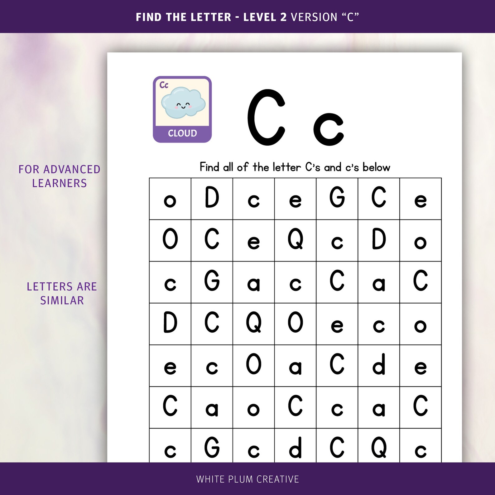 Identify Letters - Level 2 | Printable Letter Search - Etsy