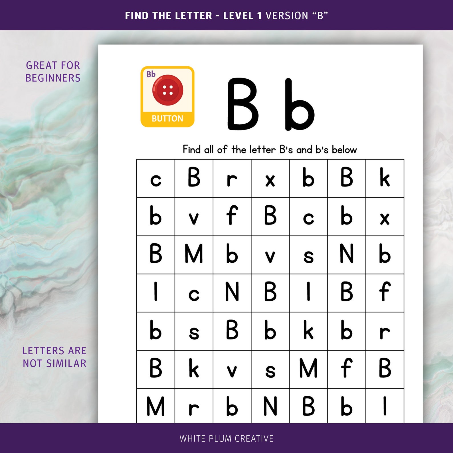 Identify Letters Level 1 Printable Letter Search - Etsy