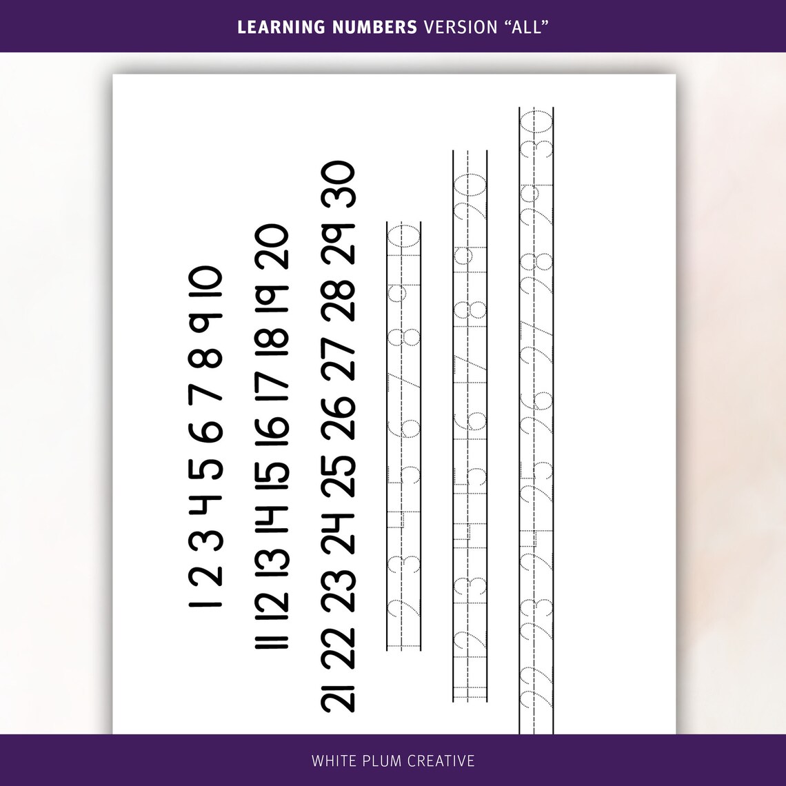 Number Tracing Sheets Printable for Preschool and Early - Etsy