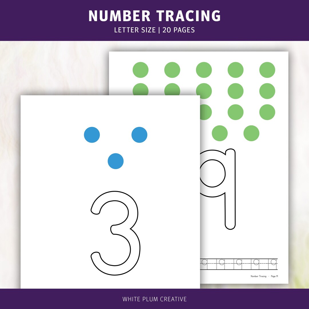 Printable Number Finger Tracing Sheets Coloring Pages Fill-in the ...