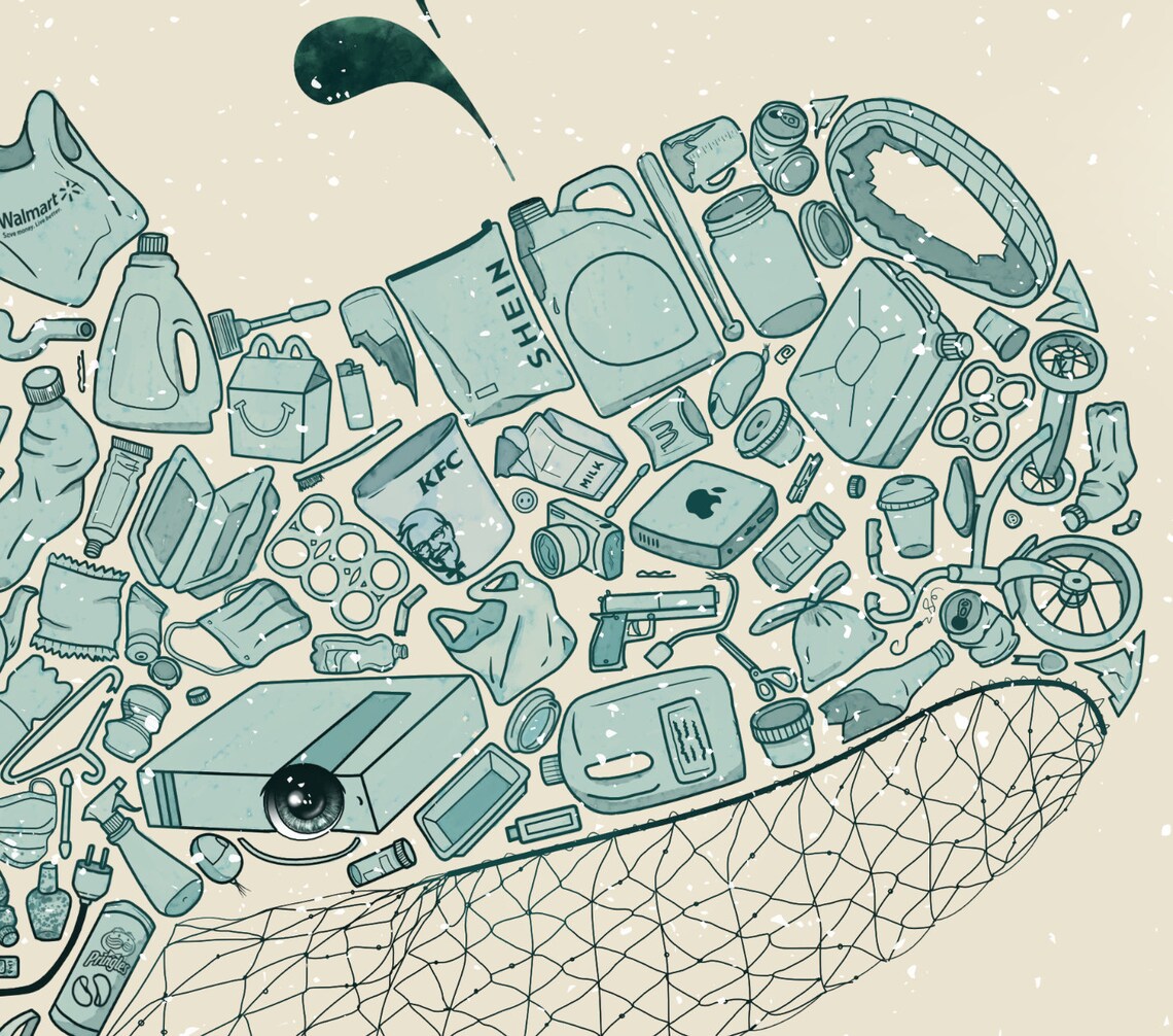 Marine Pollution Whale A4 Art Print Global Warming - Etsy