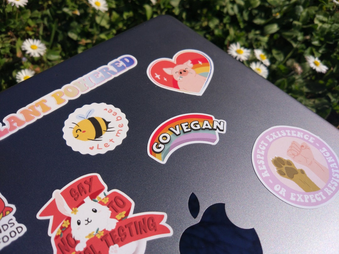 Vegan Sticker Sheet - 8 Vegan Stickers - A6 Sticker Sheet - Etsy
