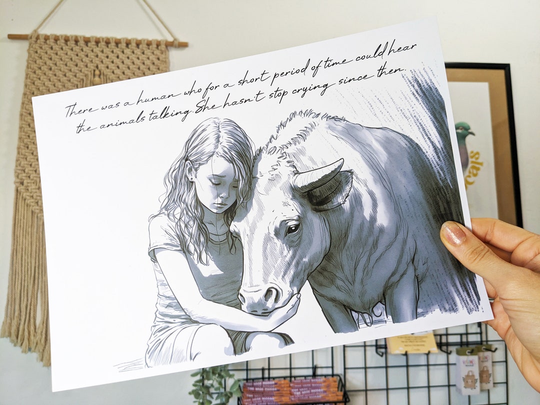 Vegan Poster - Cow and Woman Quote - Etsy