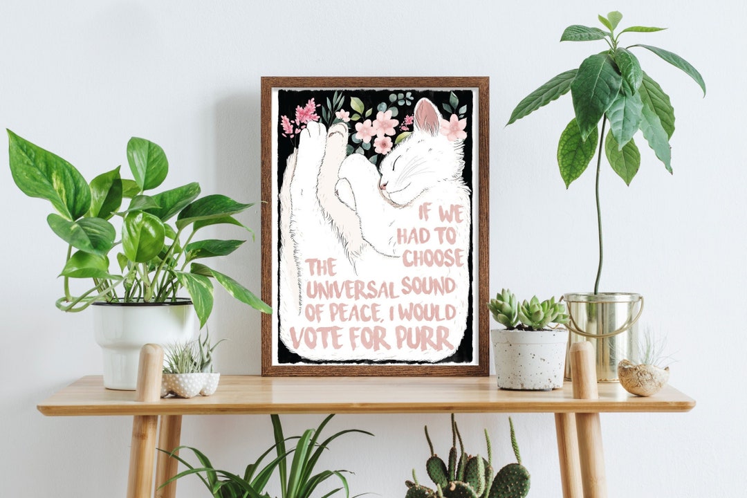 Cat Lover Poster - Vegan A4 Art Print - Etsy UK