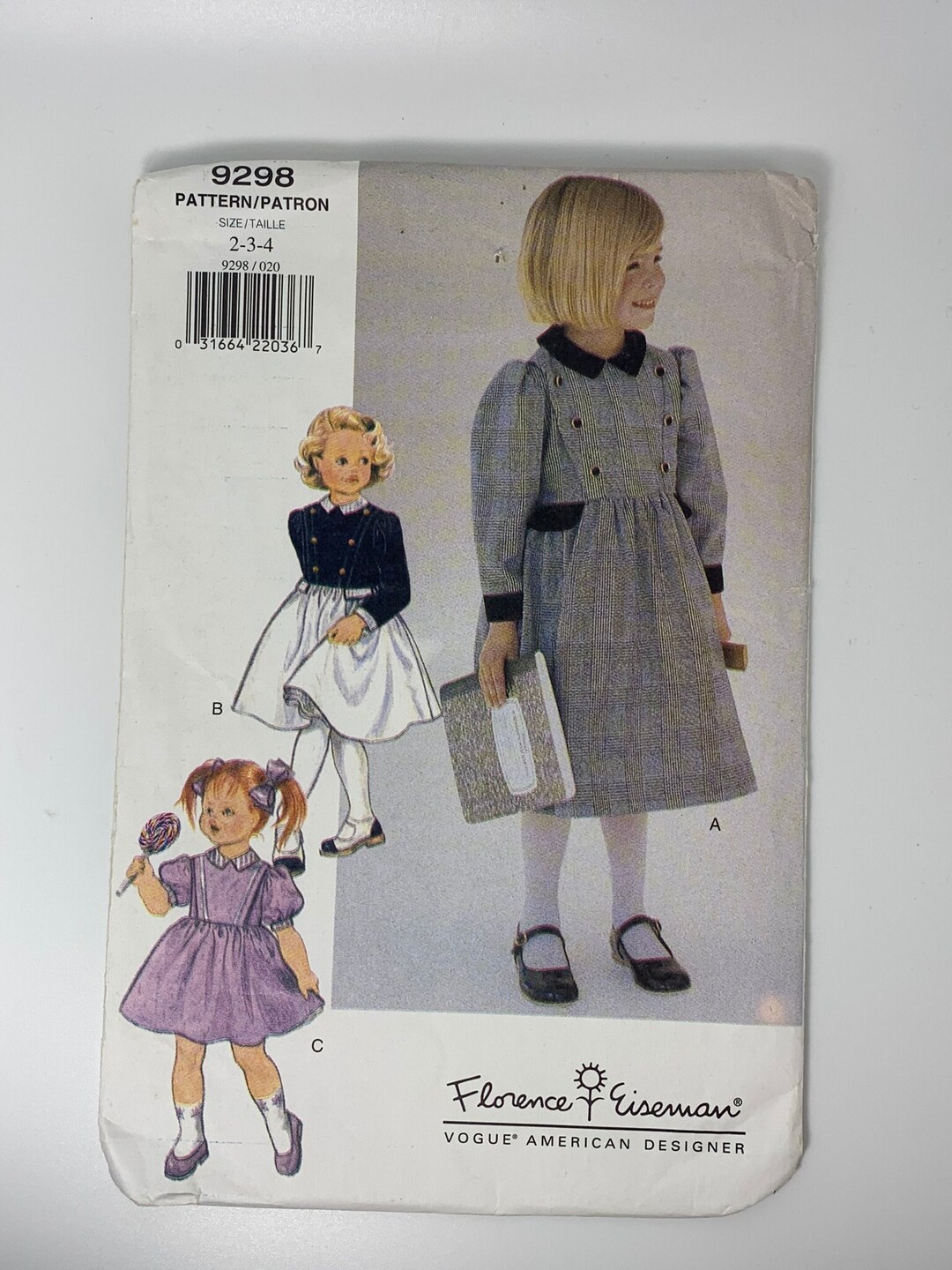 Vogue 9298 Children's Dress Easy Sewing Pattern by Designer Florence ...